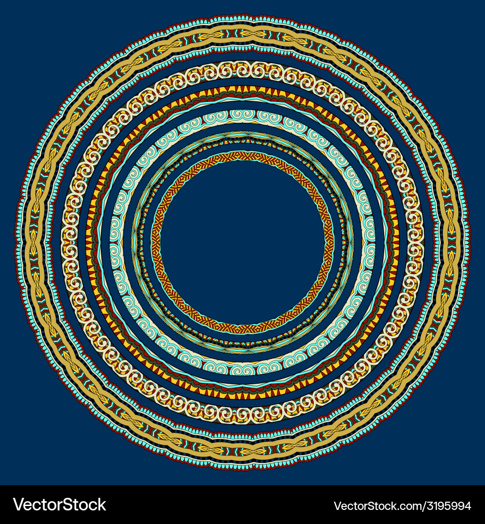 Set of round geometrical frames circle border Vector Image
