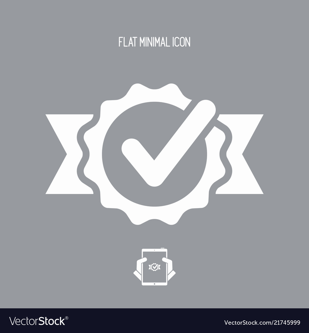 Approval check - flat minimal icon Royalty Free Vector Image