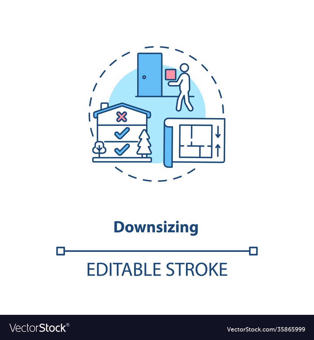 Downsizing concept icon Royalty Free Vector Image Downsizing concept icon Royalty Free Vector Image