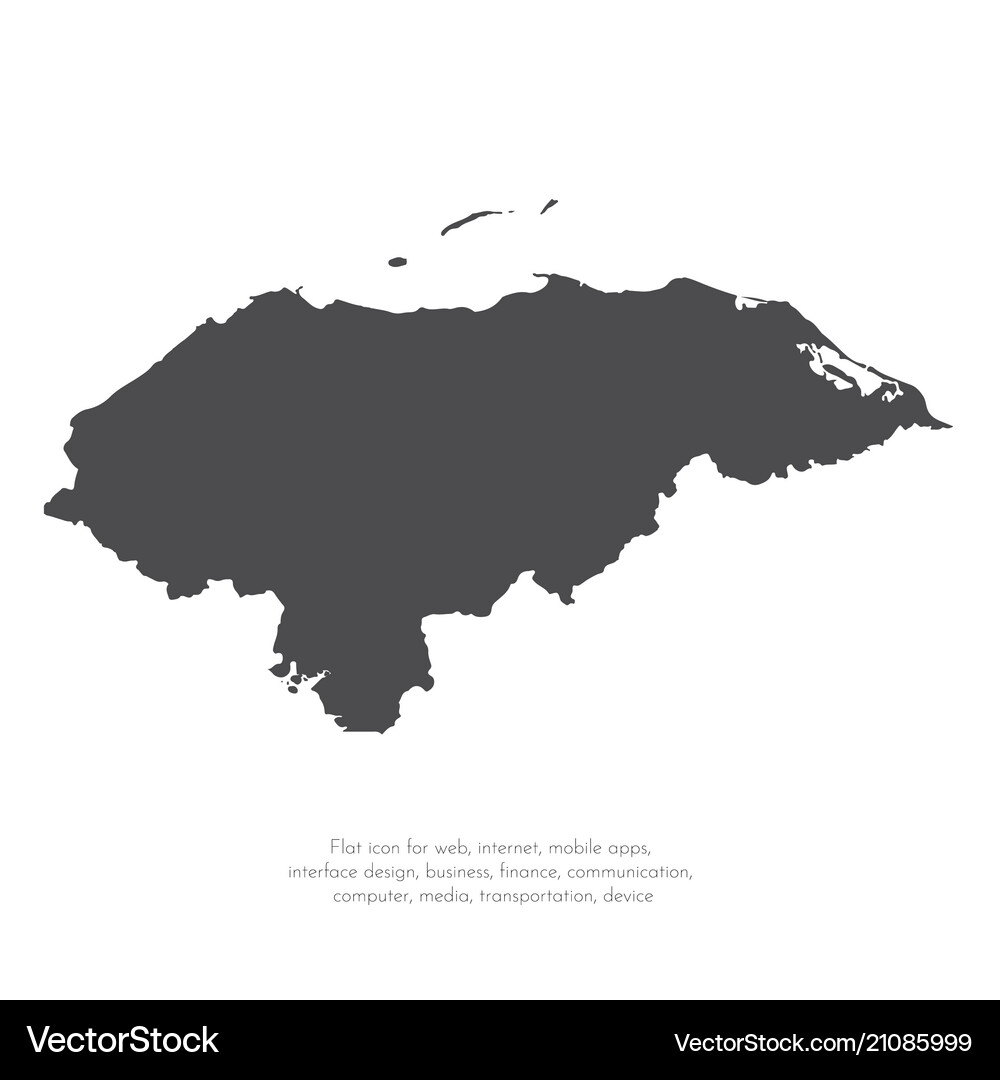 Map honduras isolated black Royalty Free Vector Image