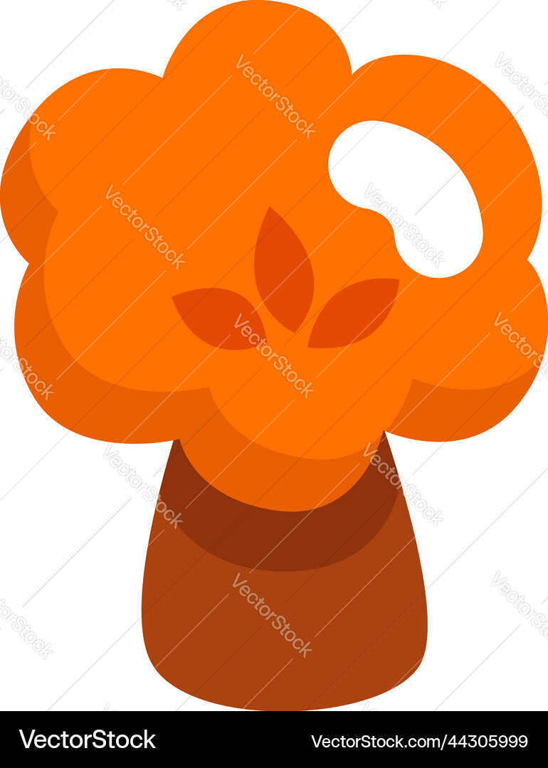 Orange autumn tree on a white background Vector Image