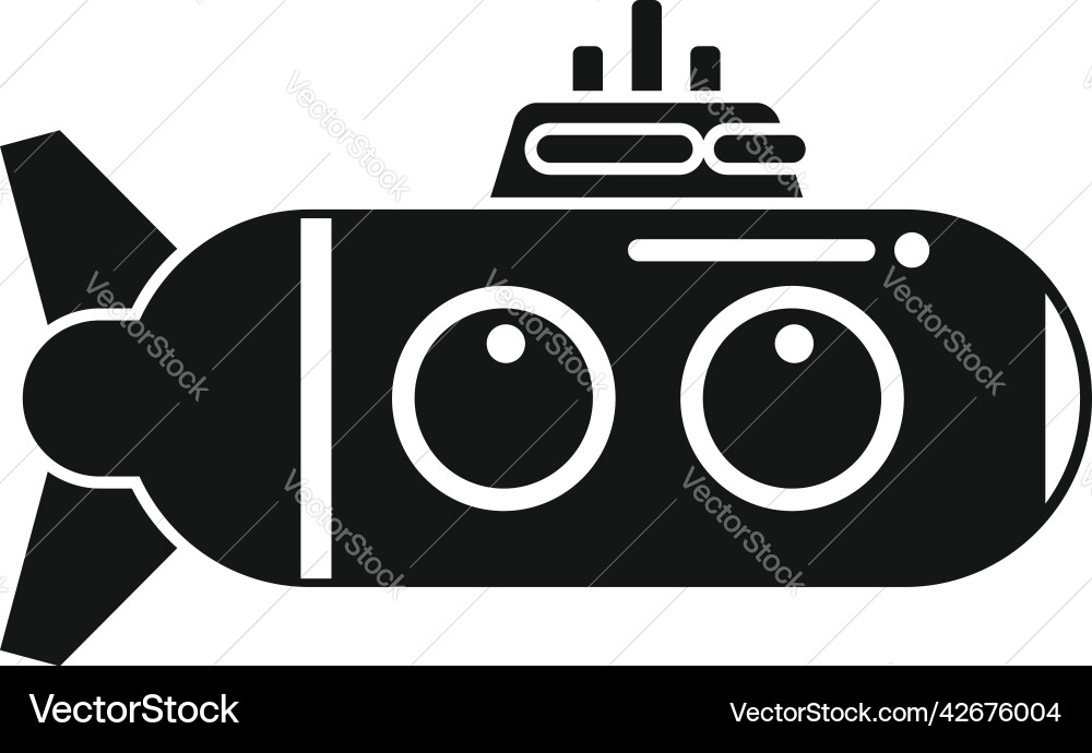 Cute submarine icon simple sea bathyscaphe Vector Image