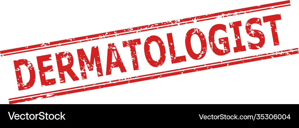 Dermatologist stamp with distress style and double