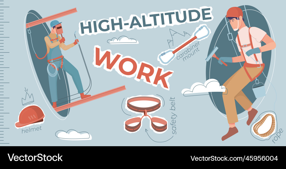 High attitude work composition Royalty Free Vector Image