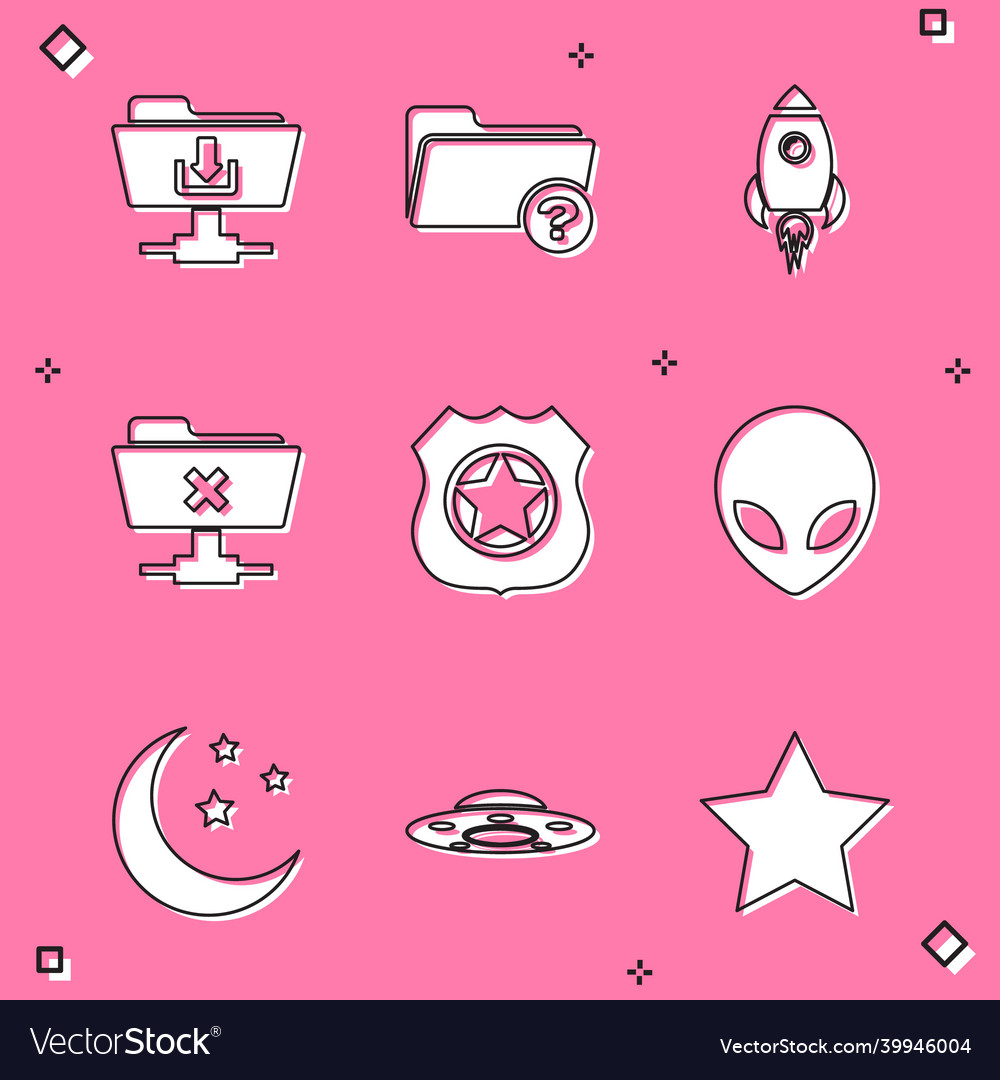 Set ftp folder download unknown directory rocket Vector Image