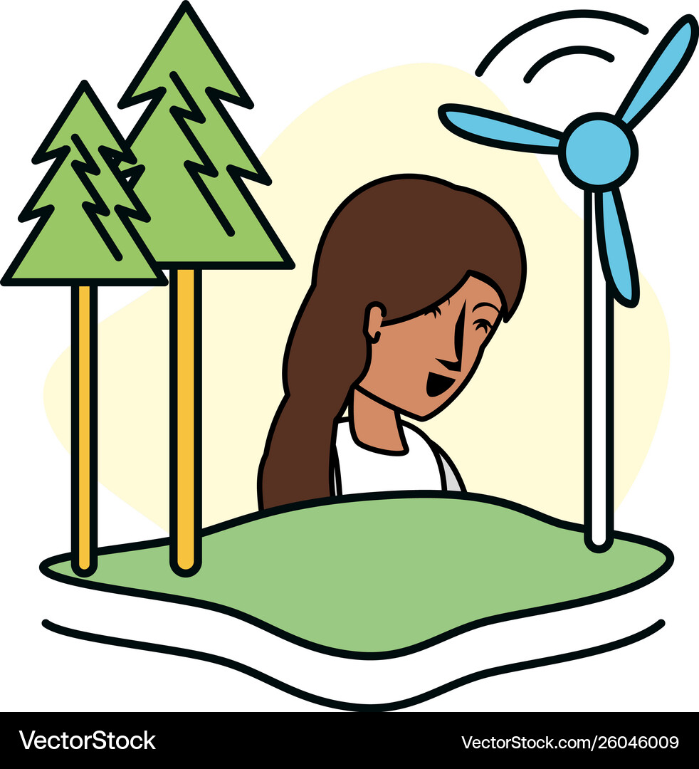 Avatar woman and wind mill design Royalty Free Vector Image