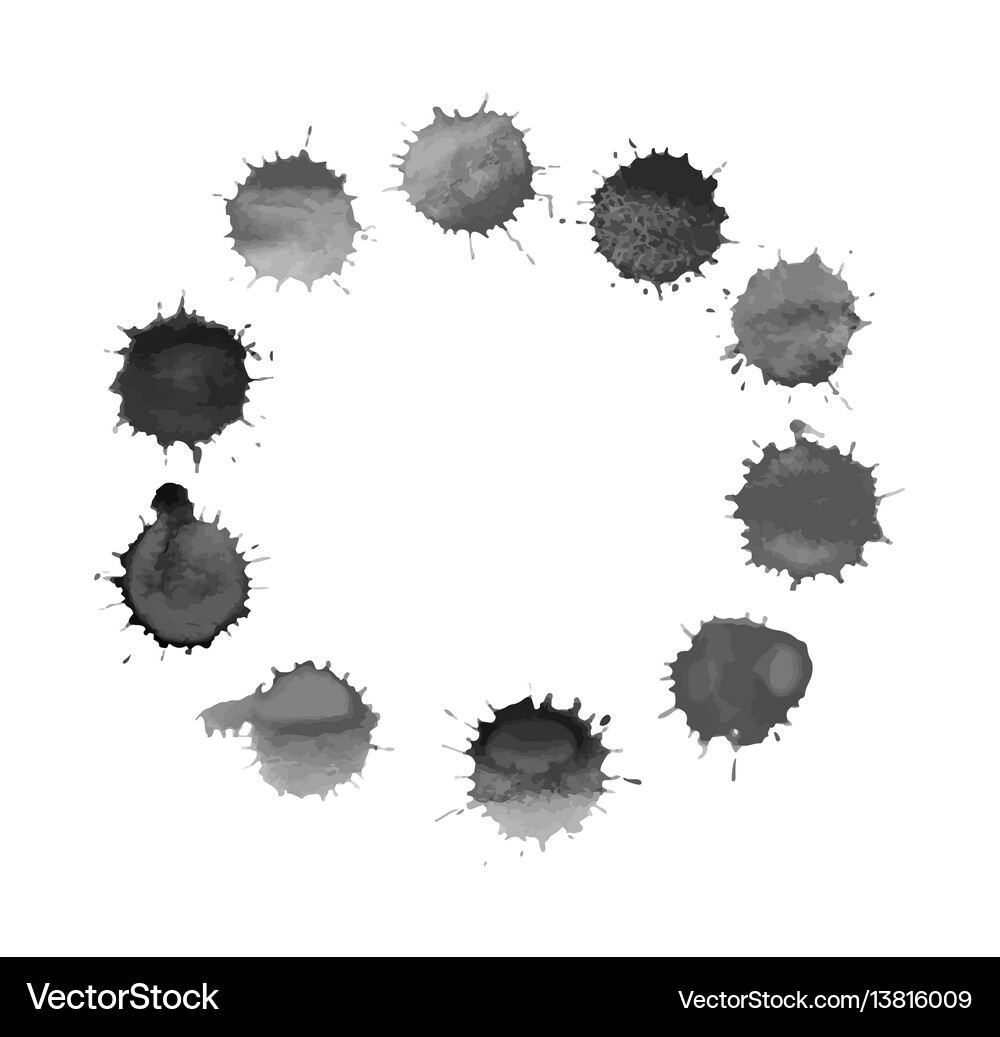 Black Circle Splash Frame Royalty Free Vector Image