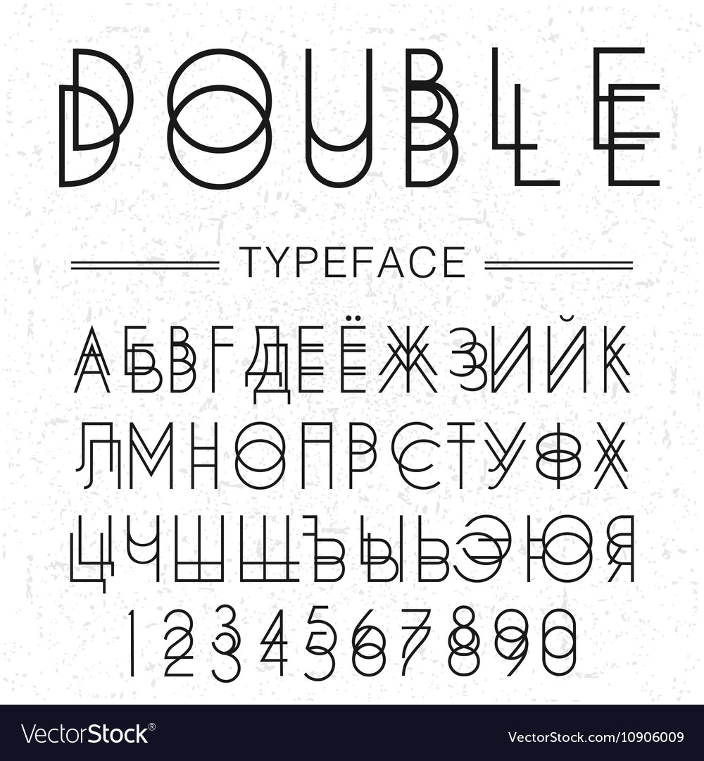 Double typeface font made by doublescript modern Vector Image