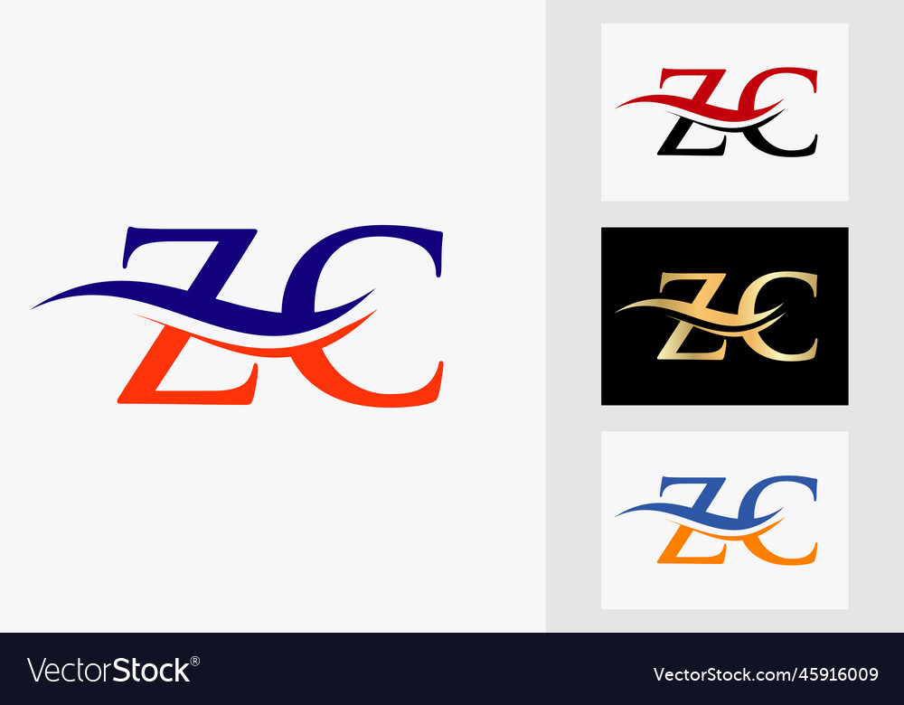 Initial monogram letter zc logo design zc Vector Image