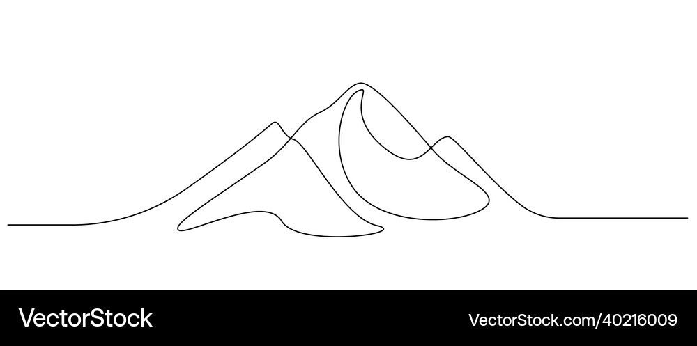 Mountain Range Line Drawing Royalty Free Vector Image