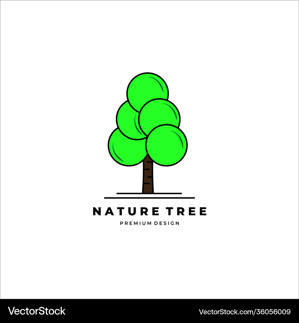 Nature tree vintage logo design Royalty Free Vector Image