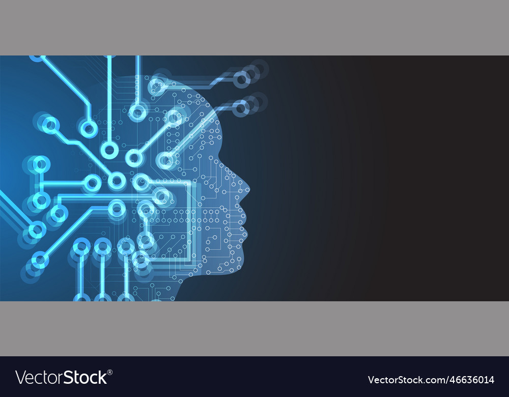 Artificial intelligence technology web background Vector Image