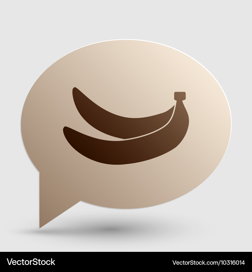Banana simple sign brown gradient icon on bubble Vector Image