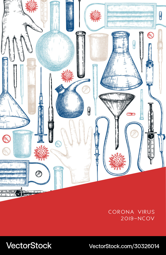 Coronavirus research and prevention methods Vector Image