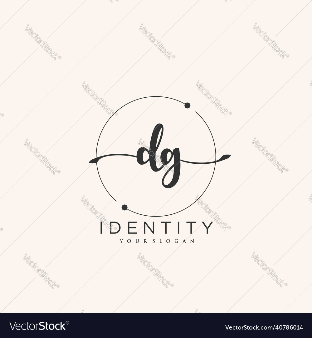 Dg handwriting logo of initial signature wedding Vector Image Dg handwriting logo of initial signature wedding Vector Image