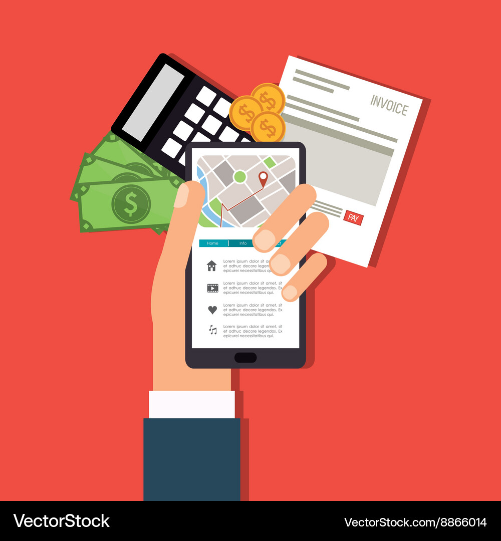 Invoice design money icon colorful Royalty Free Vector Image