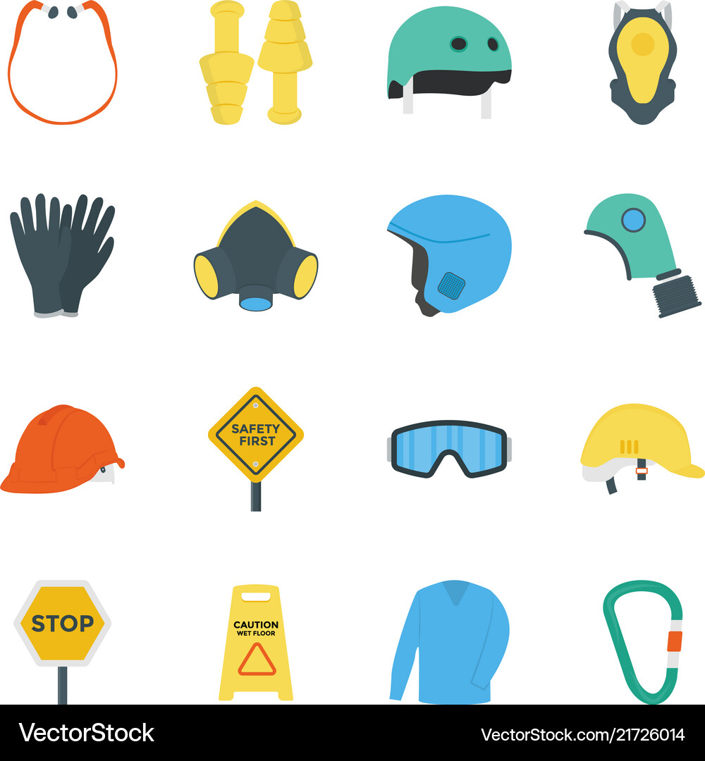 Safety work icons Royalty Free Vector Image - VectorStock