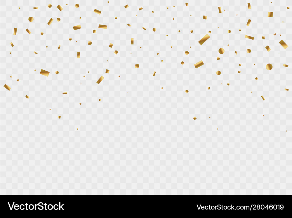 Golden confetti on transparent background Vector Image
