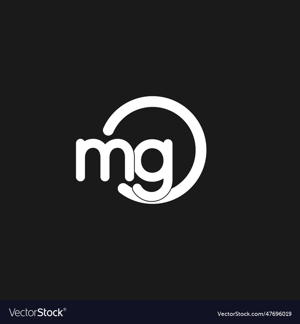 Initials mg logo monogram with simple circles Vector Image
