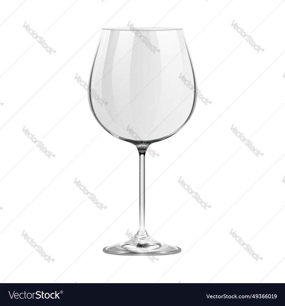 Realistic Empty Burgundy Wine Glass Isolated Vector Image