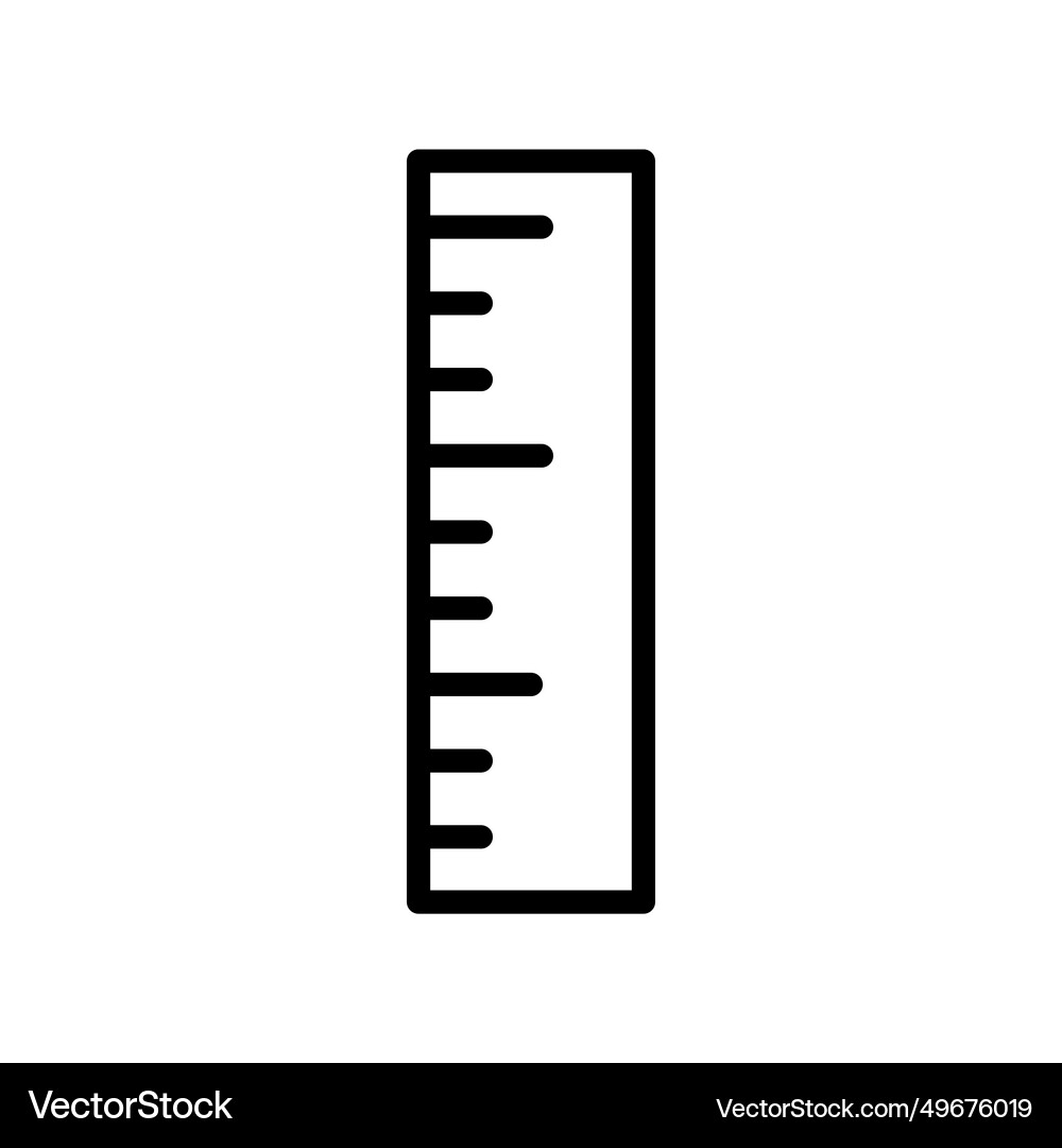 Ruler art line icon logo Royalty Free Vector Image