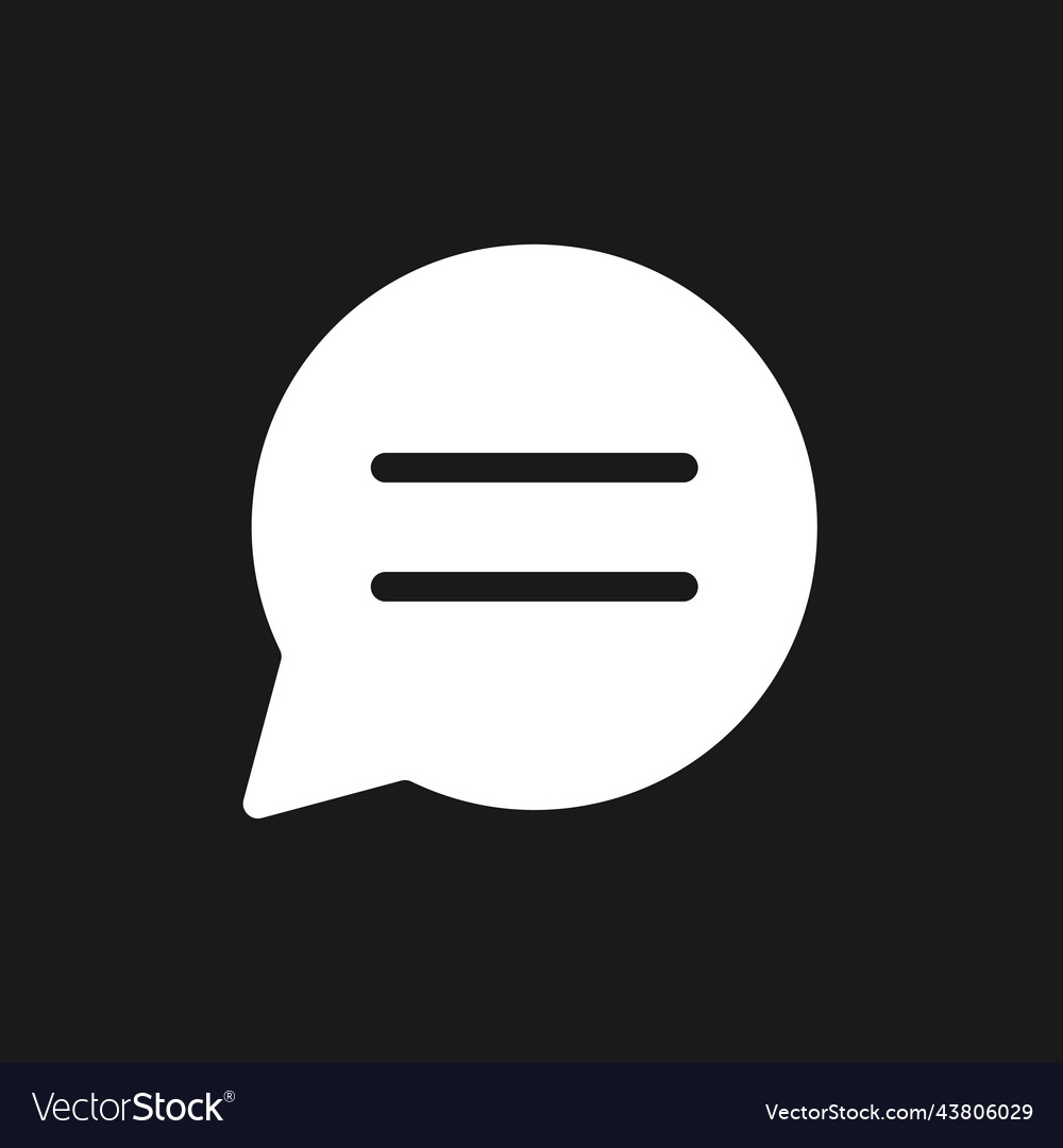 Buyer-to-seller chat dark mode glyph ui icon Vector Image