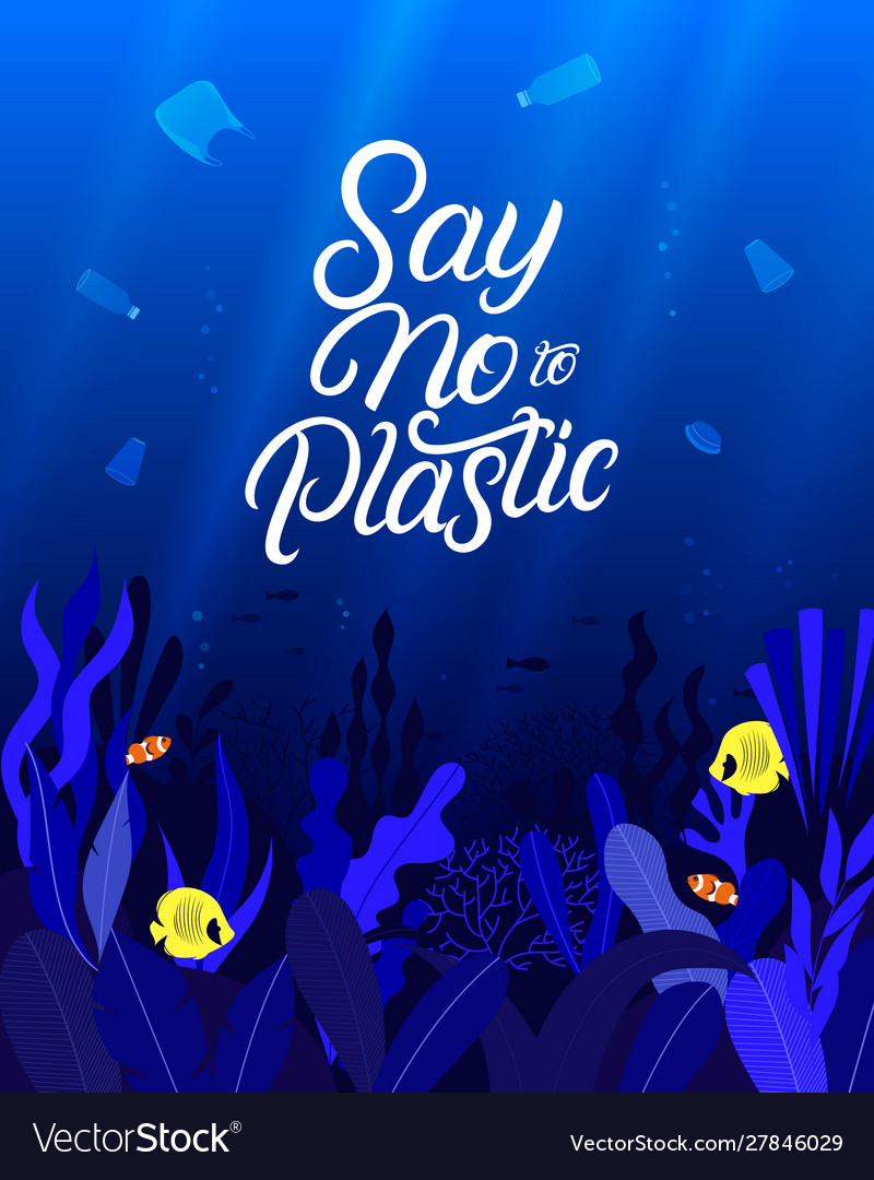 Ocean plastic pollution problem creative concept Vector Image