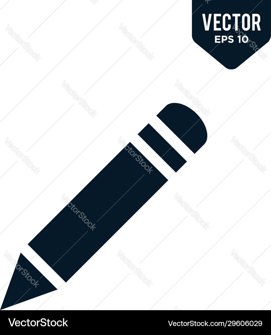 Pencil icon collection in glyph flat style solid Vector Image