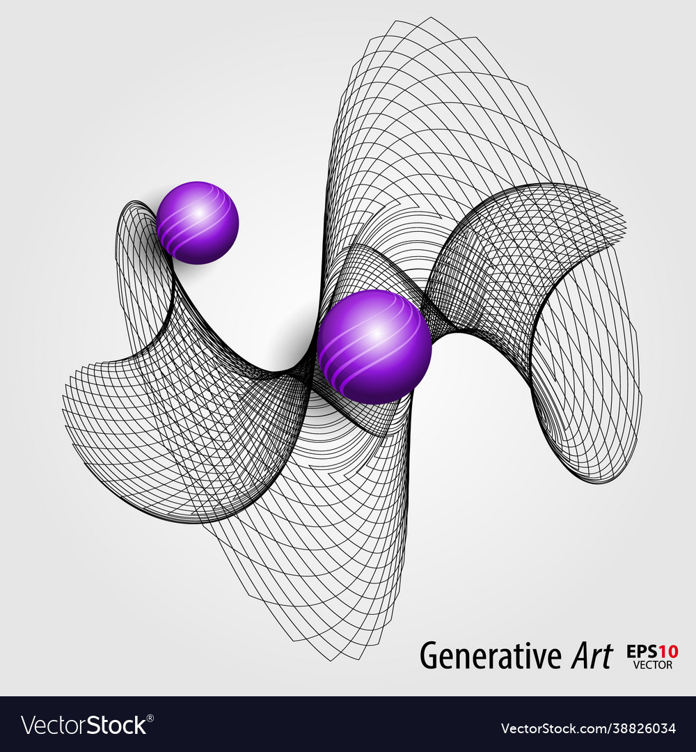 Abstract color generative art objects background Vector Image Abstract color generative art objects background Vector Image