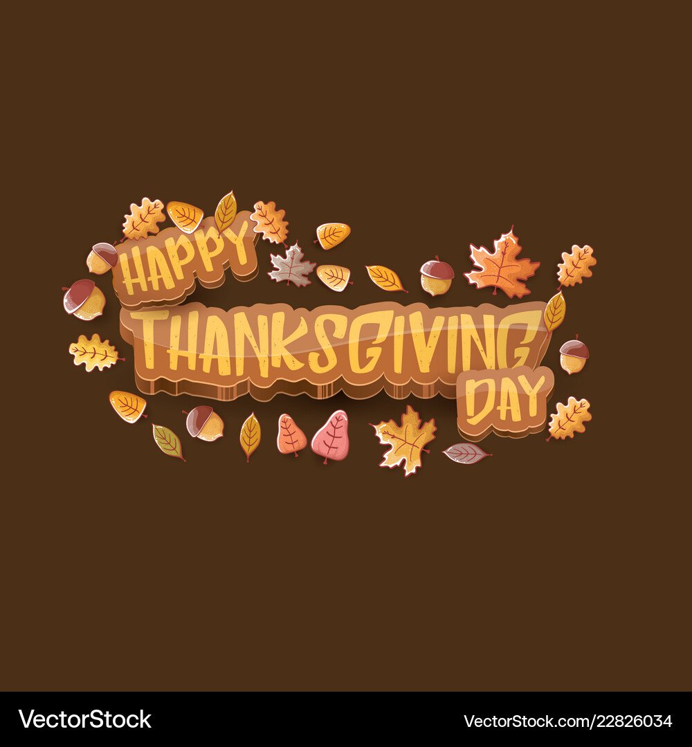 Happy thanksgiving day label wit greeting Vector Image