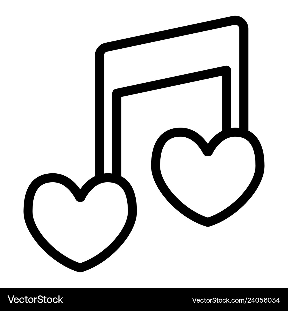 Musical Heart Note Icon Royalty Free Vector Image