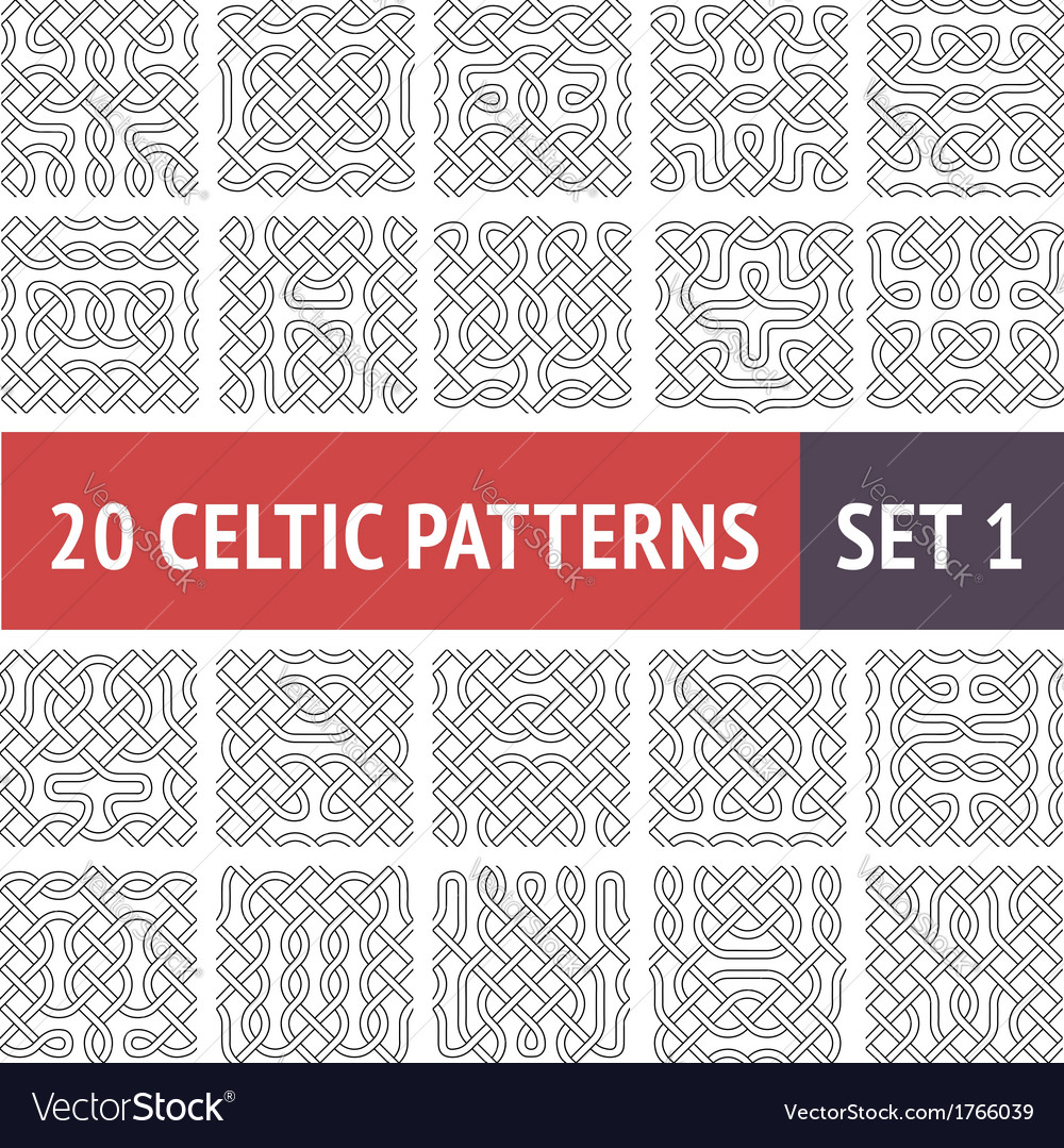 Celtic patterns set Royalty Free Vector Image - VectorStock