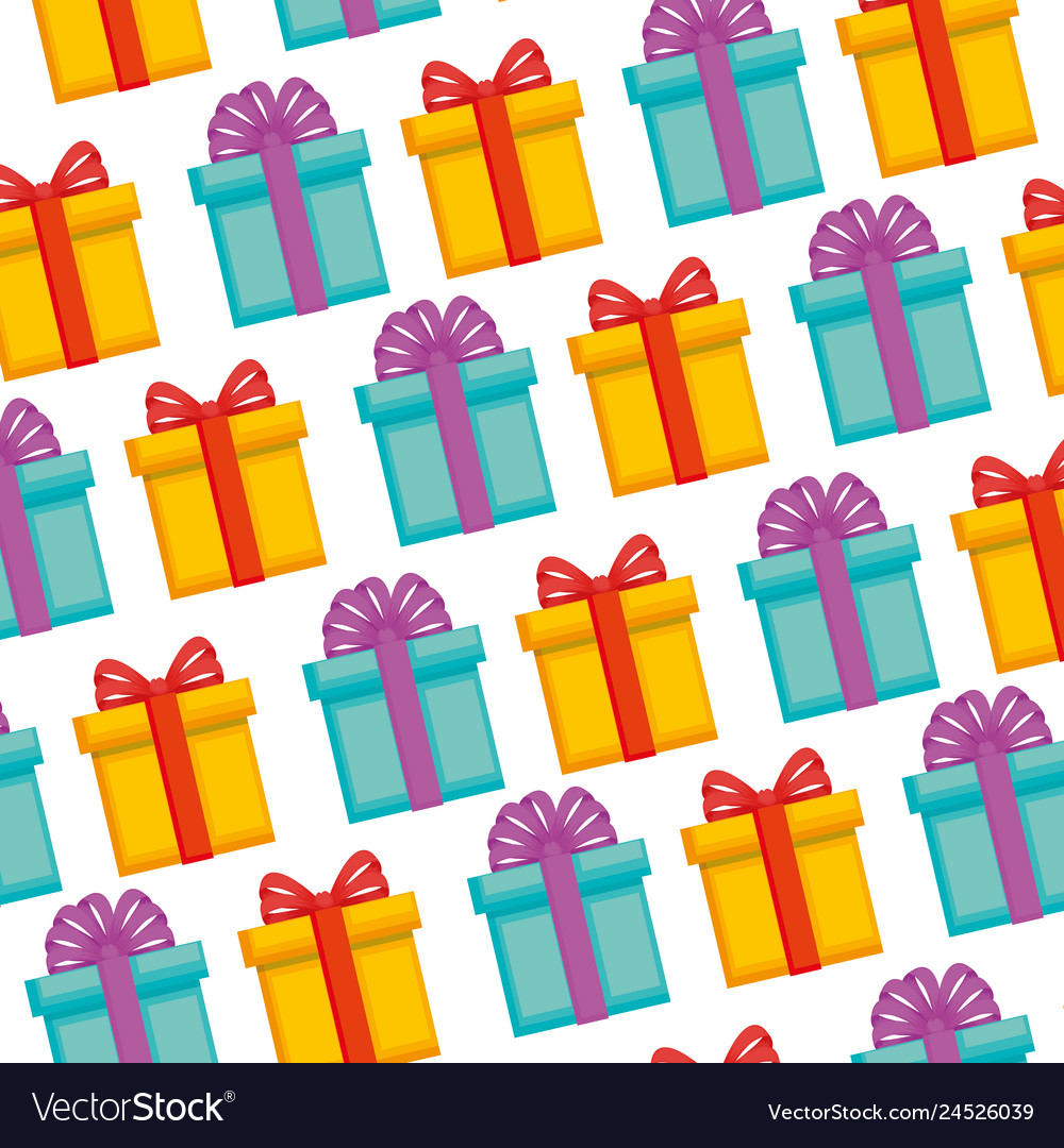 Gifts boxes presents pattern Royalty Free Vector Image