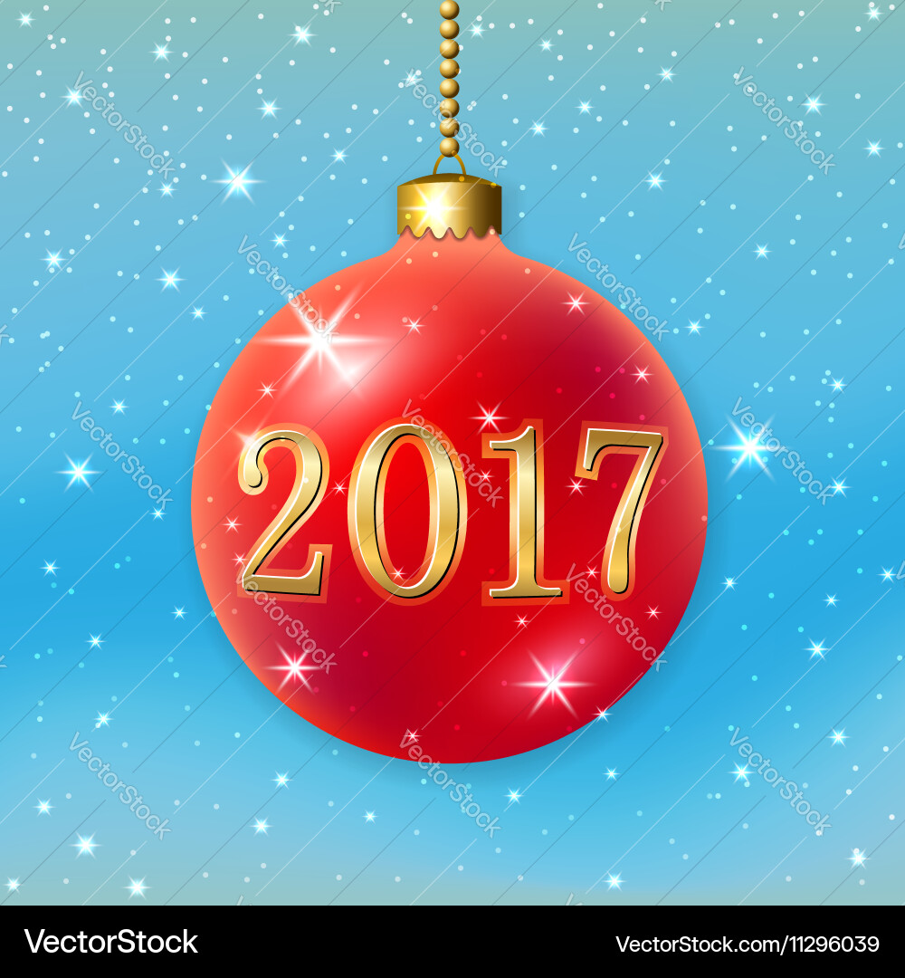 Happe new year christmas bauble Royalty Free Vector Image