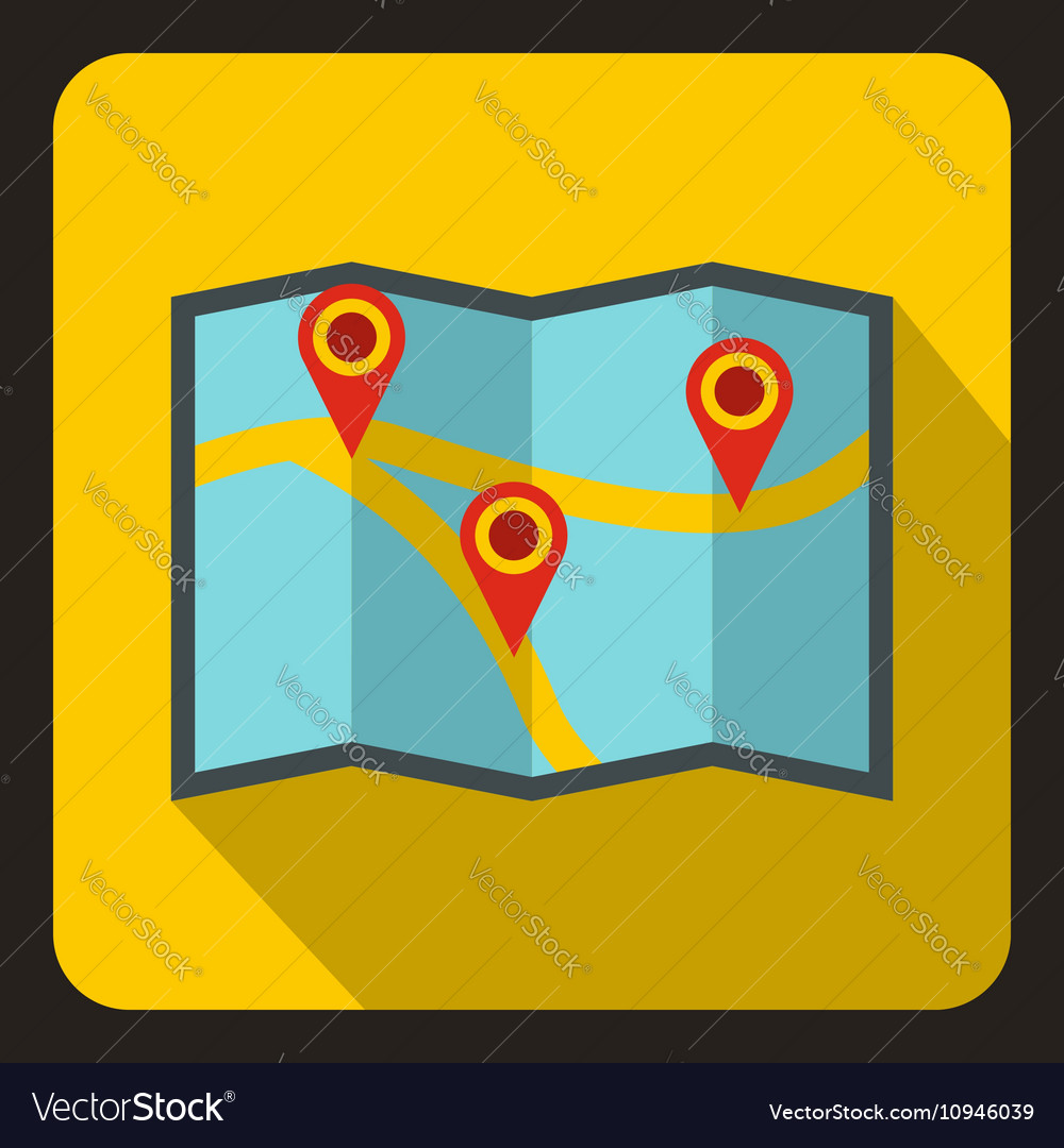 Map icon flat style Royalty Free Vector Image - VectorStock