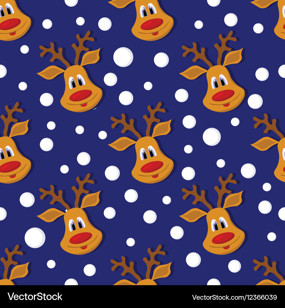 Seamless christmas pattern with deer Royalty Free Vector