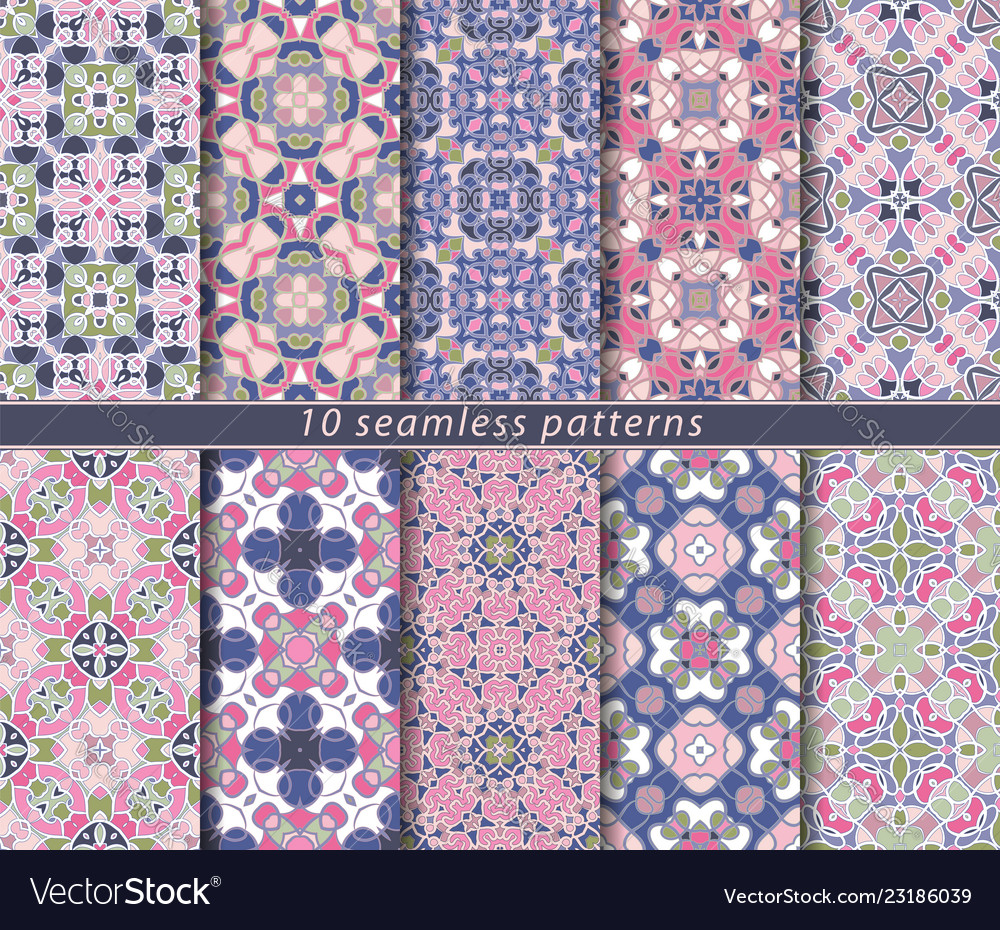 Set seamless pattern Royalty Free Vector Image