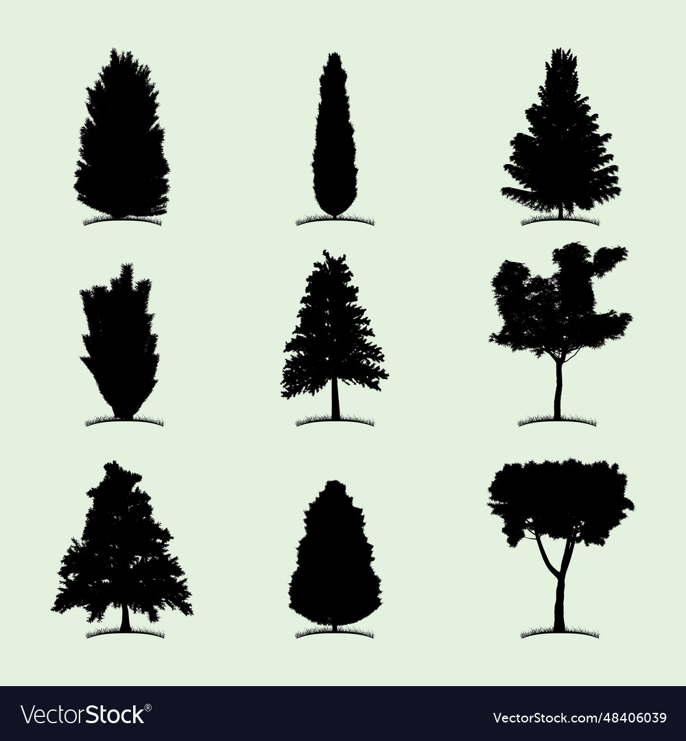 Tree collection flat icon Royalty Free Vector Image Tree collection flat icon Royalty Free Vector Image