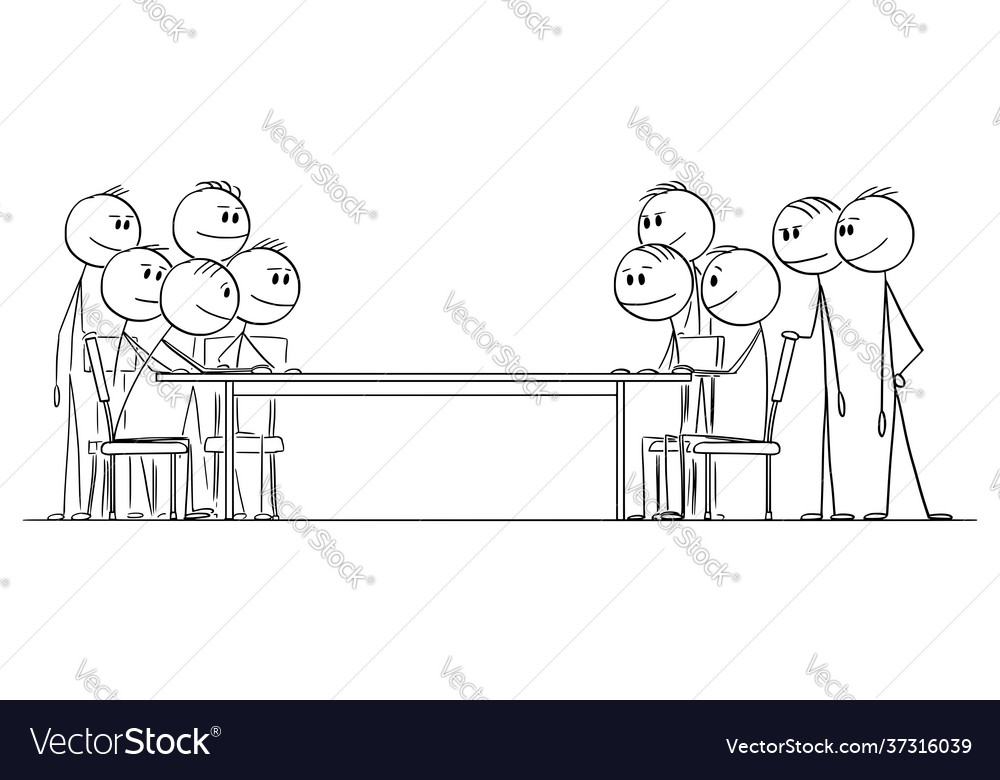 Two group people or businessmen politicians Vector Image