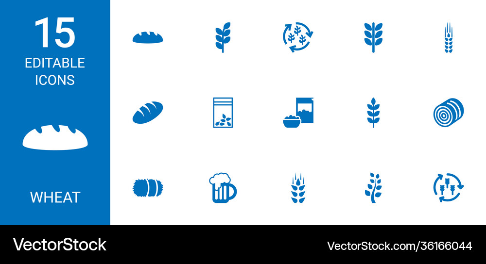 15 wheat icons Royalty Free Vector Image - VectorStock