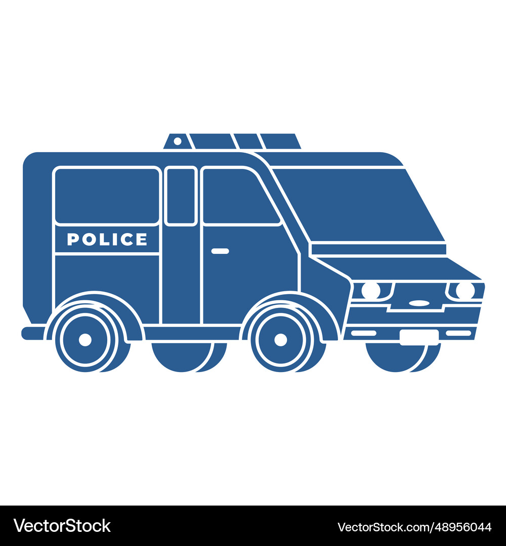 Police van blue Royalty Free Vector Image - VectorStock