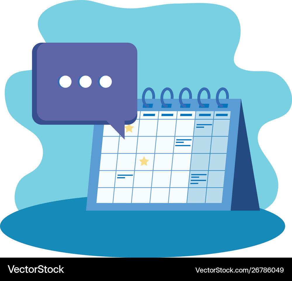 Calendar reminder date with speech bubbles Vector Image