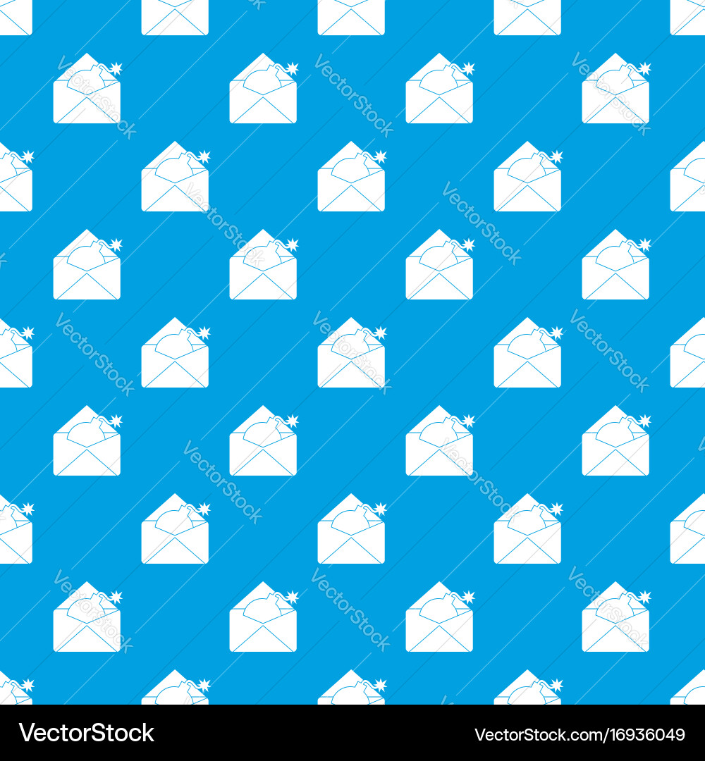 Envelope with bomb pattern seamless blue Vector Image