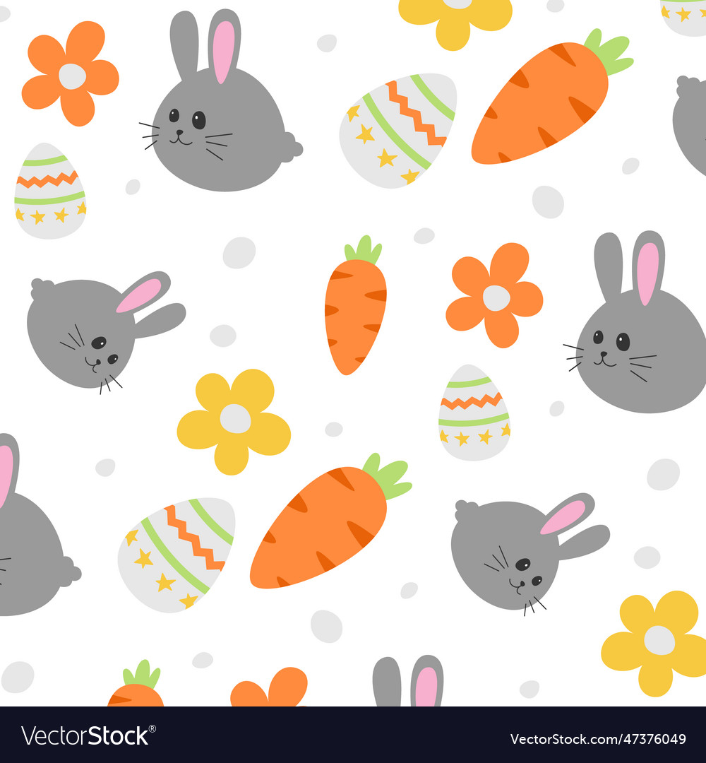 Flat hand drawn easter pattern Royalty Free Vector Image