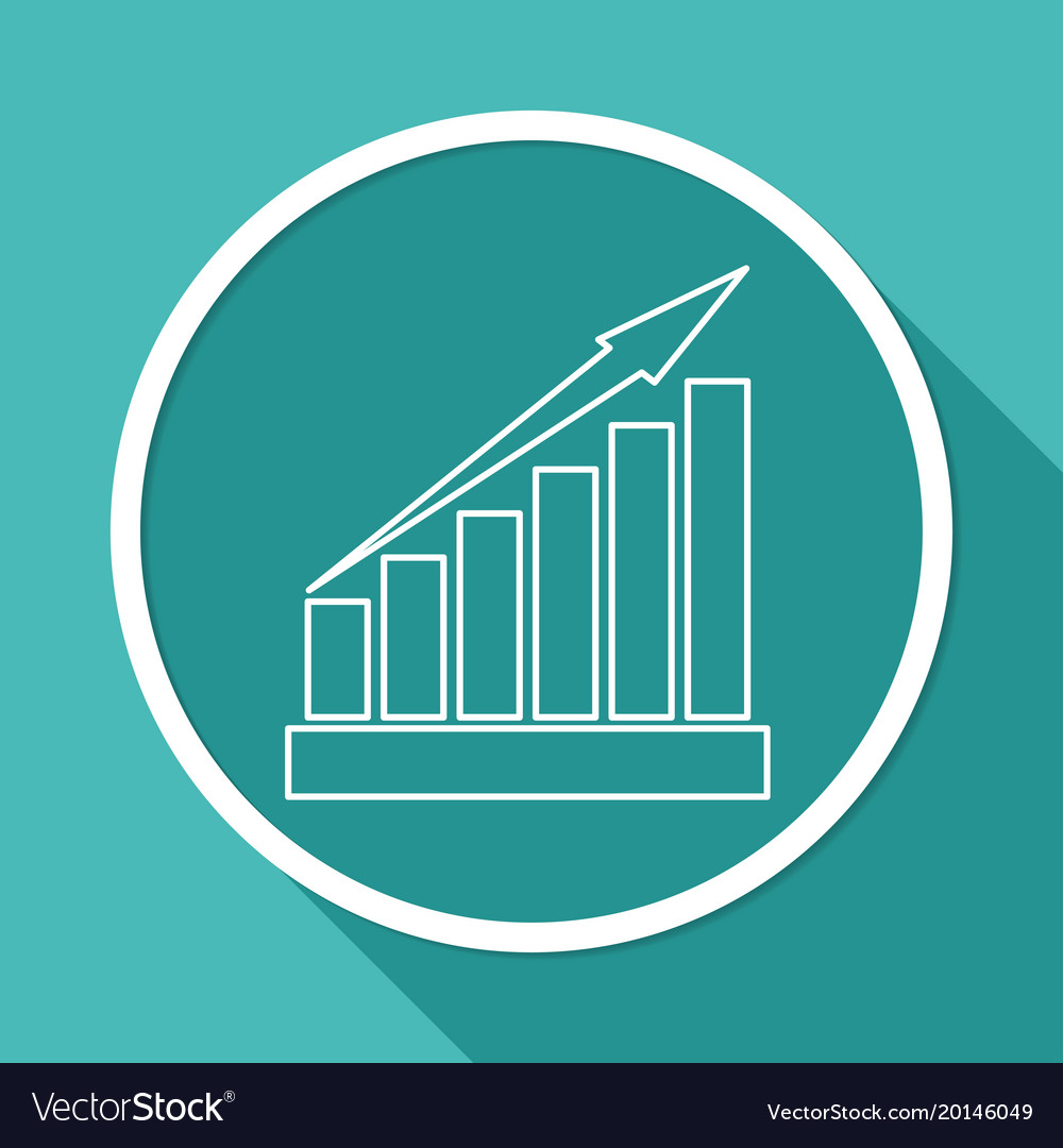 Growing graph icon Royalty Free Vector Image - VectorStock