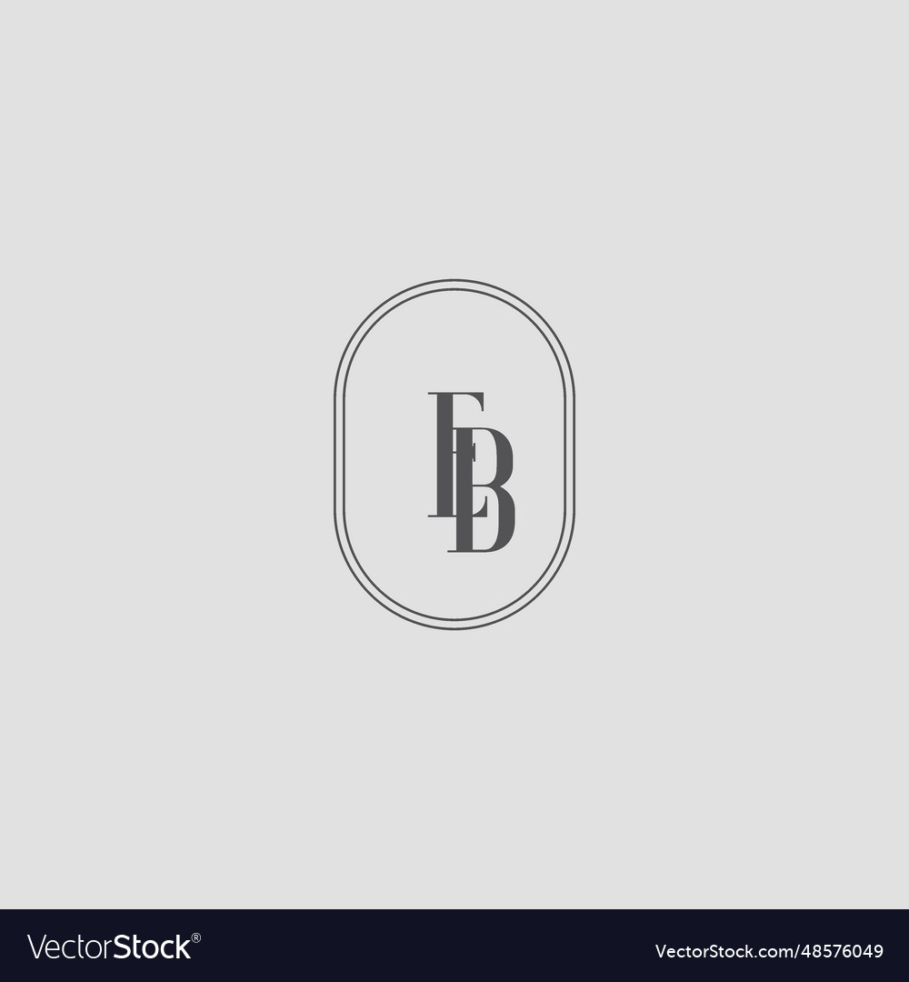 Initial eb wedding monogram logo design Royalty Free Vector