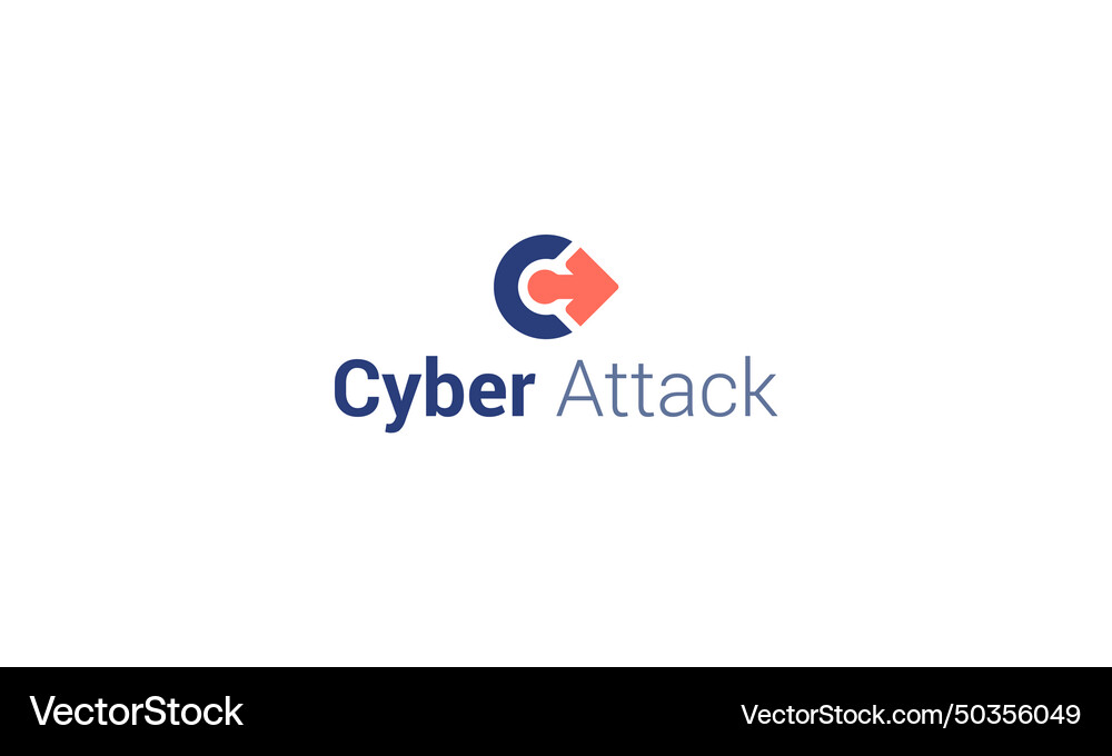 Letter c technological arrow cyber attack logo Vector Image
