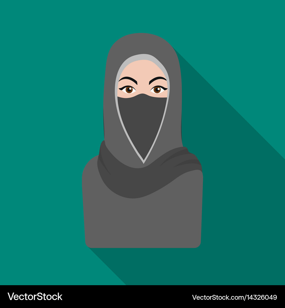 Niqab icon in flat style isolated on white Vector Image