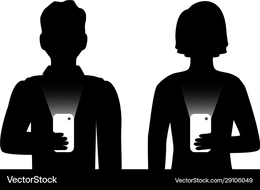 Phone Addiction - Isolated Individuals Royalty Free Vector