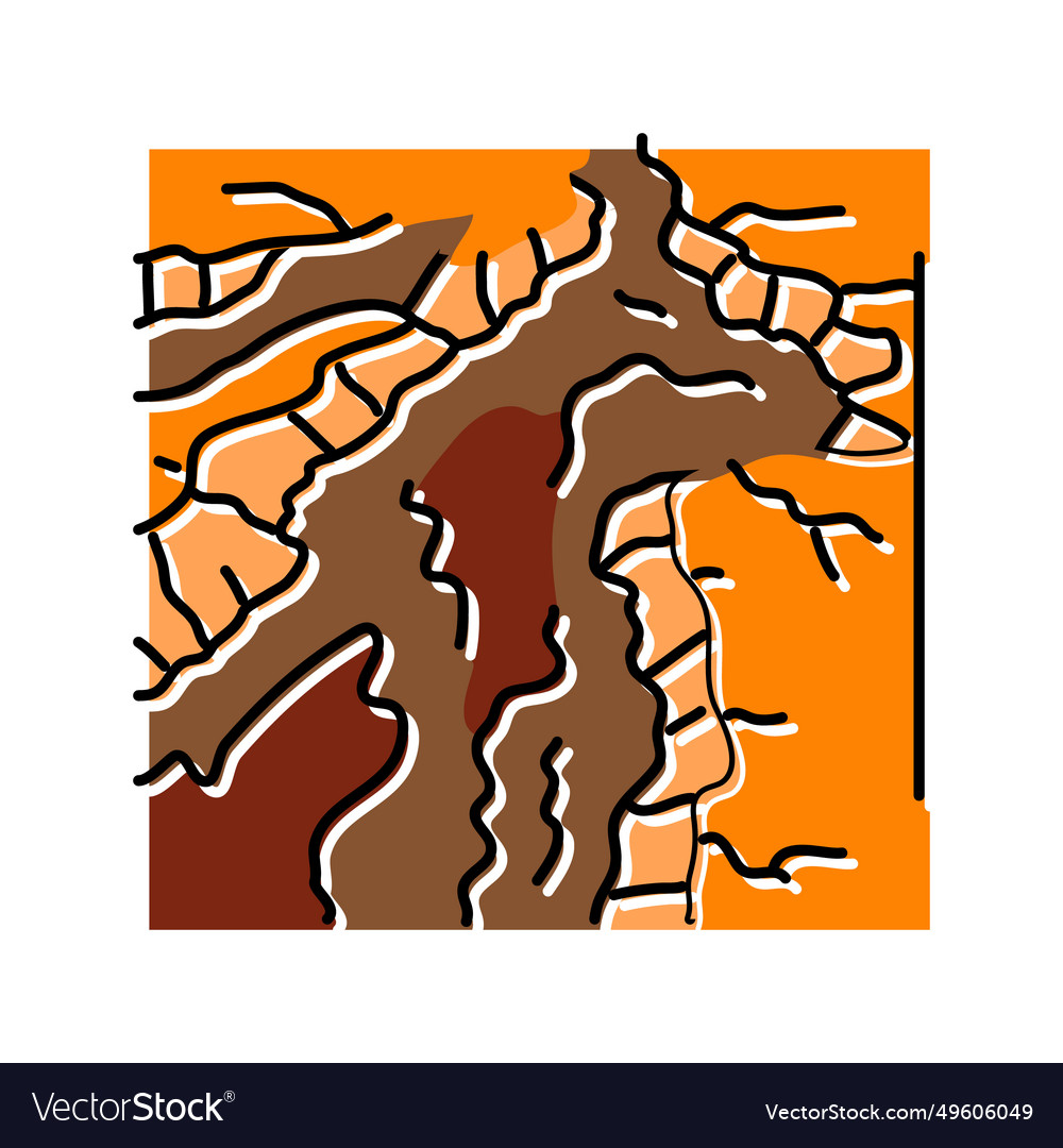 Valles marineris canyon mars planet color icon Vector Image Valles marineris canyon mars planet color icon Vector Image